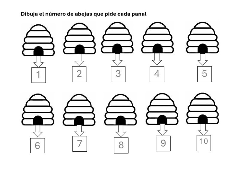 Dibujo de 10 abejas por panal | PDF