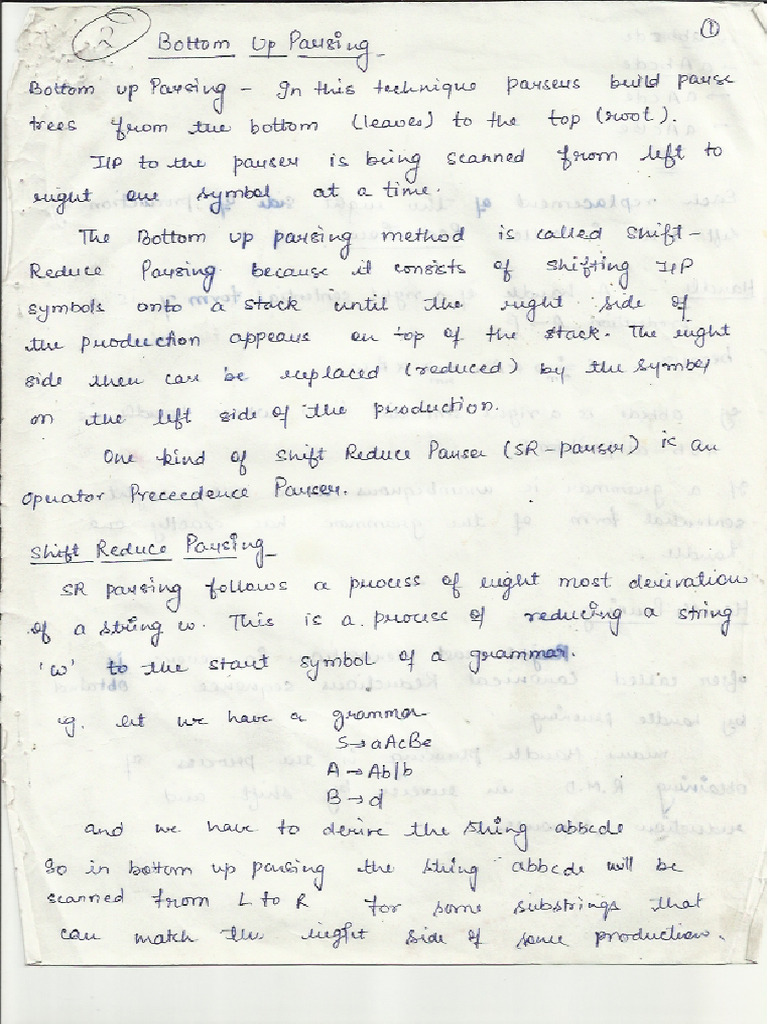 5 - Bottom Up Parsing (Operator) 1 | PDF