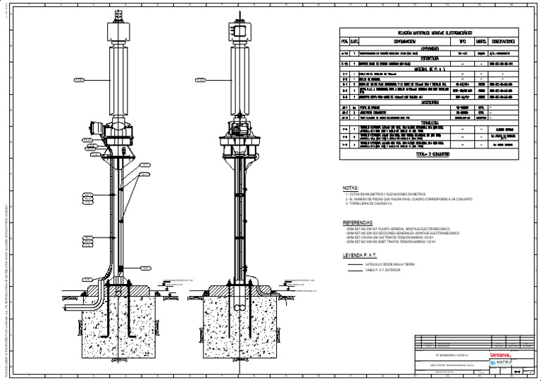 Bom-Set-Mc-Dw-309-Rv - Mem Trafos Tensión Barras 132 KV - A-01 | PDF
