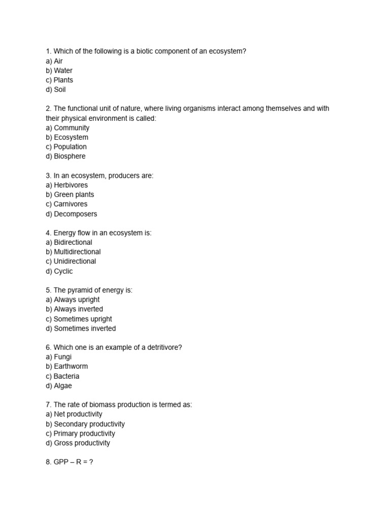 Highest Net Primary Productivity Ecosystem | PDF | Ecosystem | Primary ...