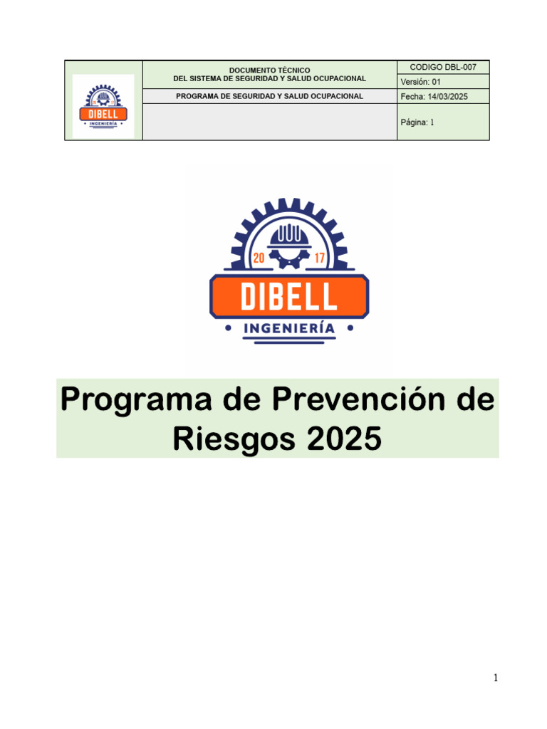 Programa Anual de Prevencion 2025 002 Ok | PDF | Seguridad y salud ocupacional | Derecho laboral