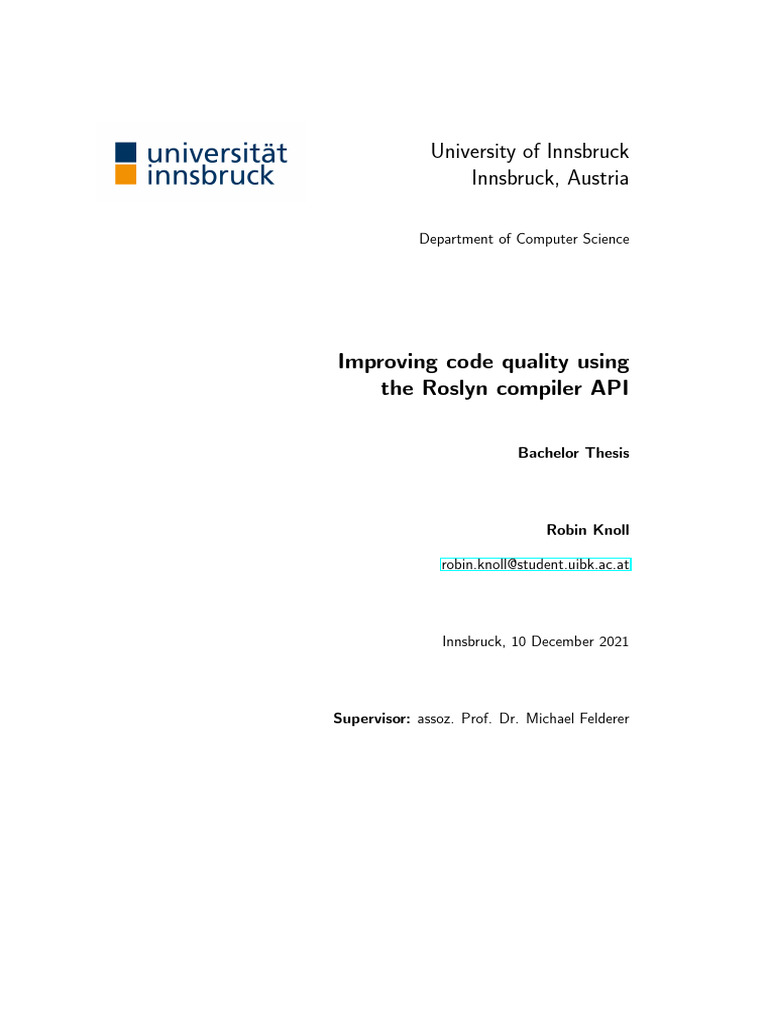 Improving Code Quality Using The Roslyn Compiler API | PDF | Compiler | Computer Engineering