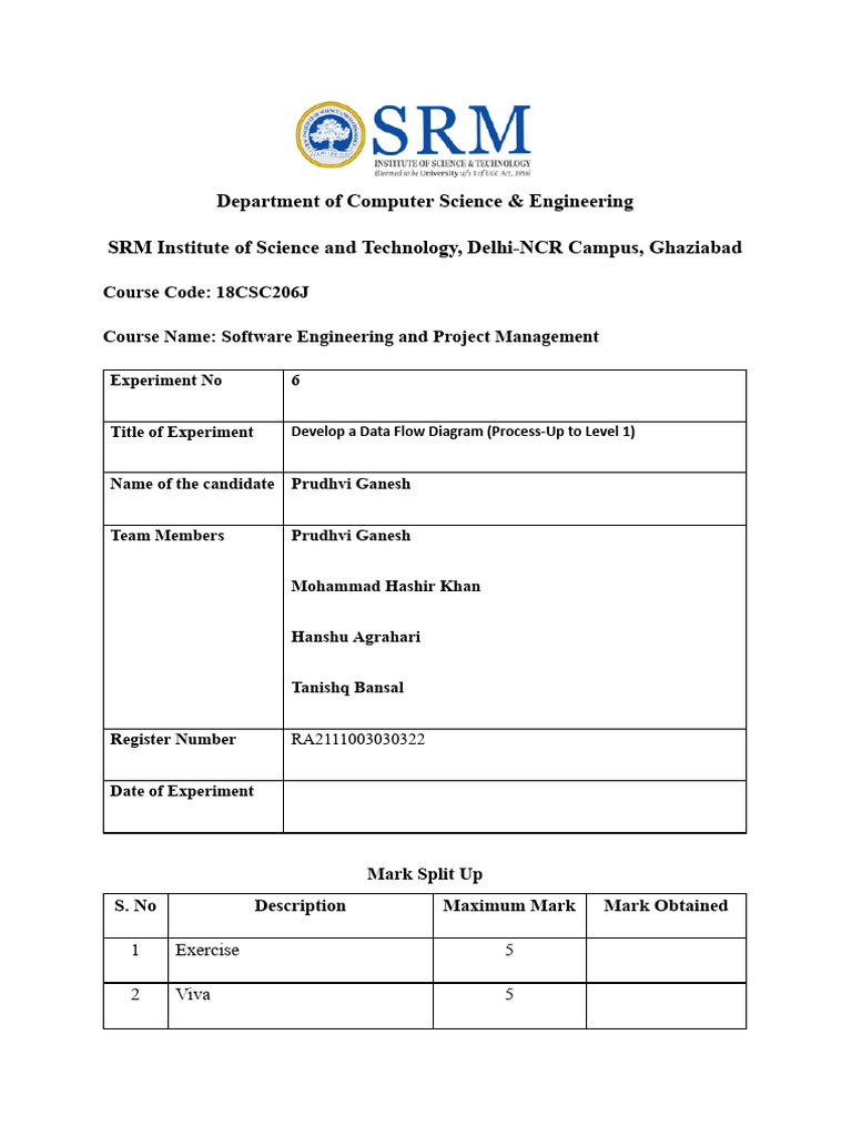 18CSC206J SEPM Ex 6. | PDF | Databases | Data