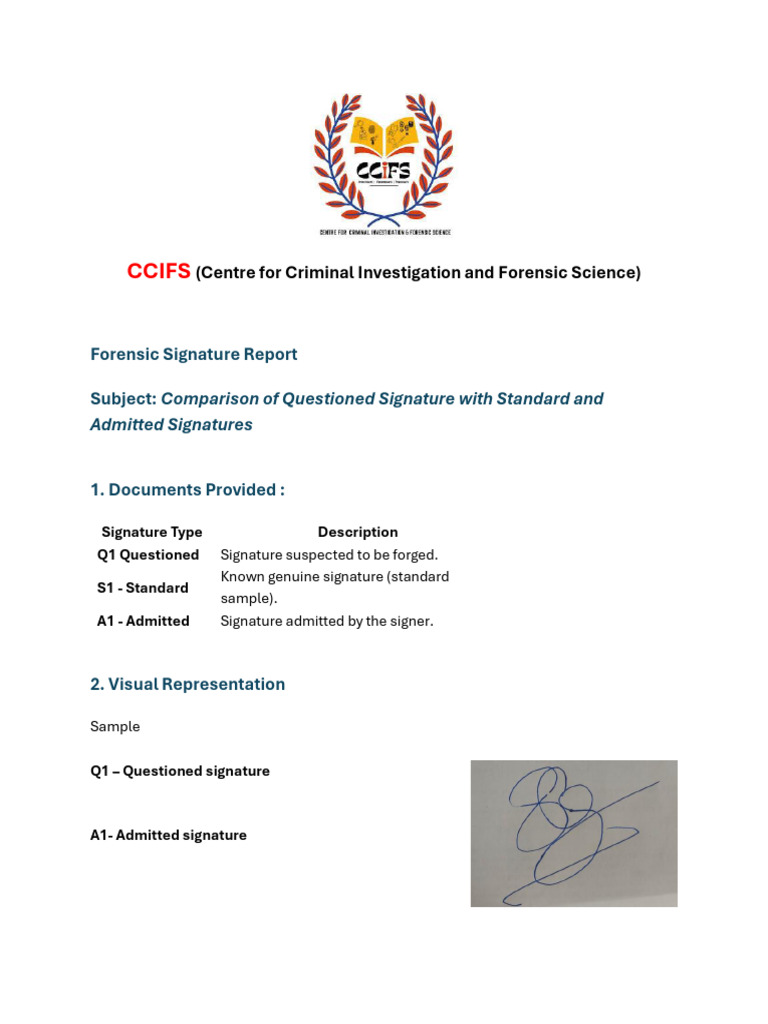 Forensic Signature Report | PDF | Forensic Science | Signature