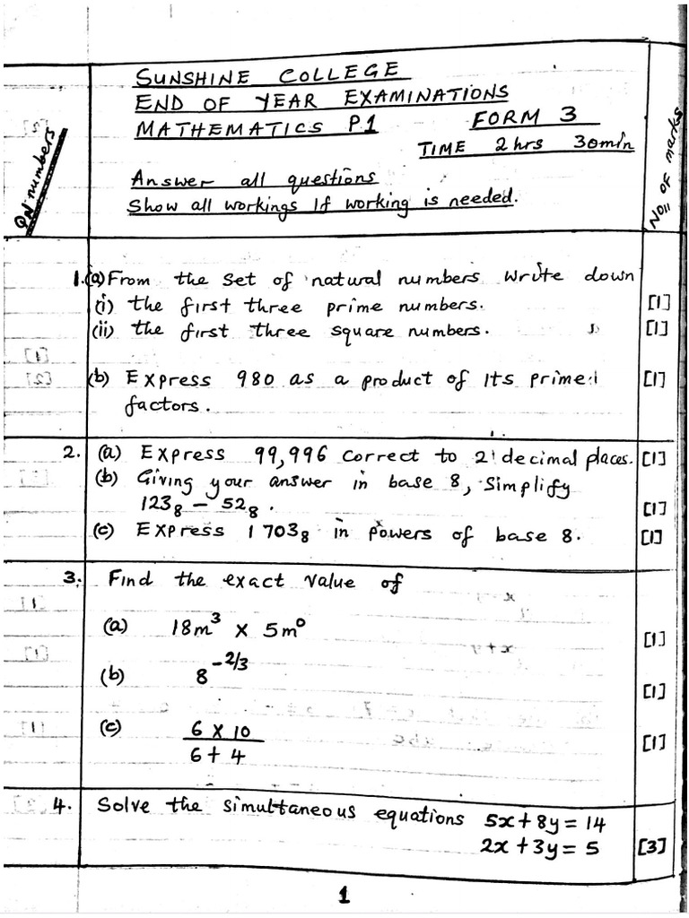 Kanosec Maths P1 F3 | PDF