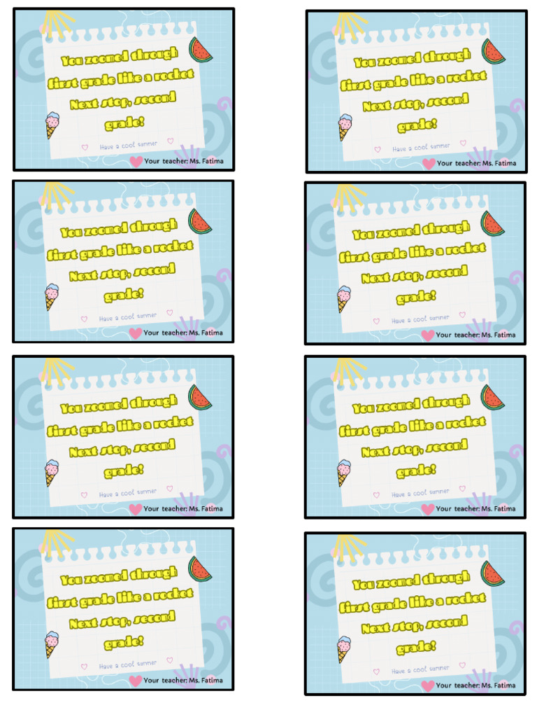 End of Year Cards | PDF