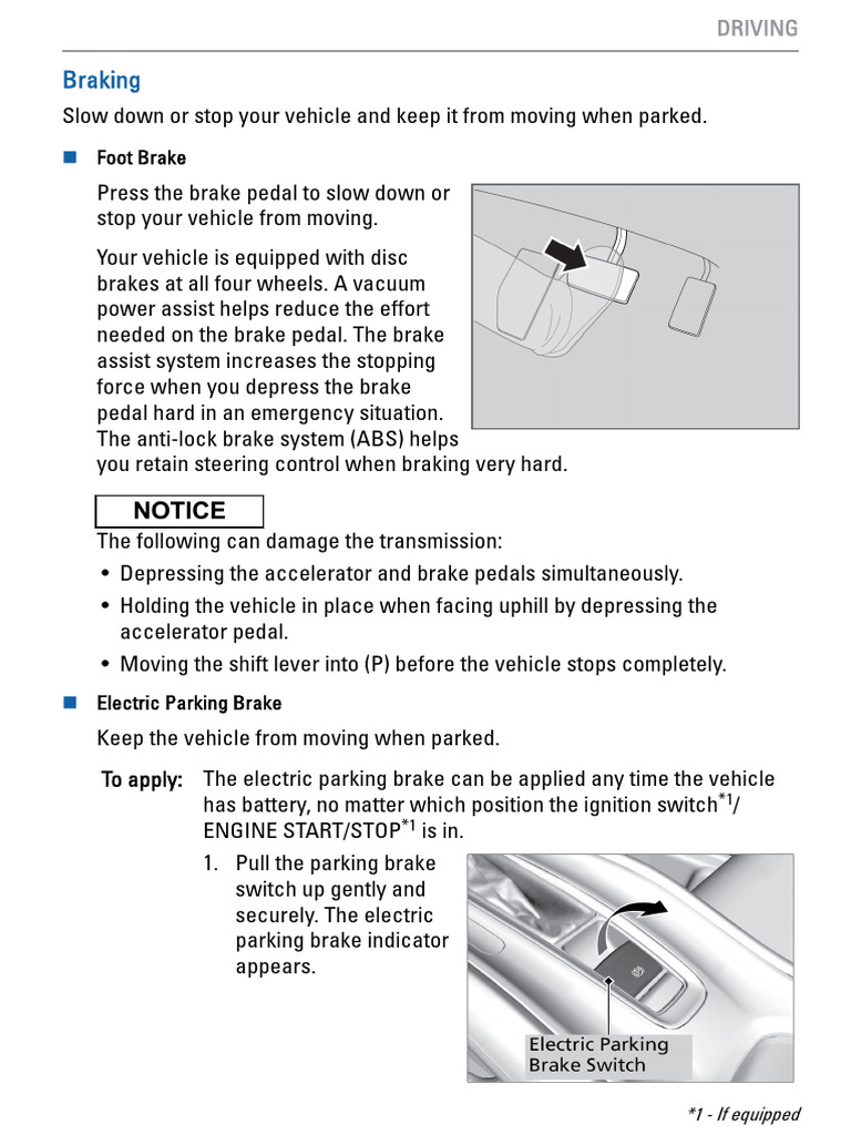 2020 HR-V Electric Parking Brake Auto Brake Hold | PDF | Brake | Anti ...