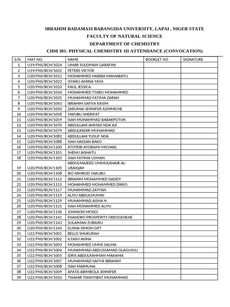 CHM 301 Convocation - 081946 | PDF