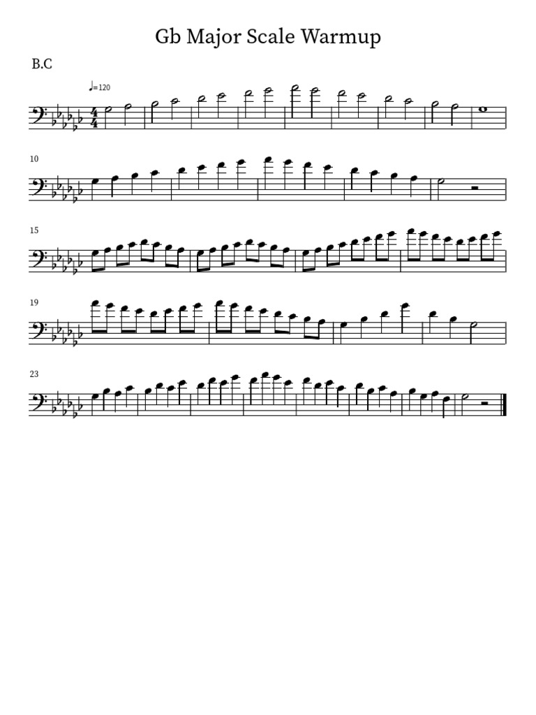GB Major Scale Warmup | PDF