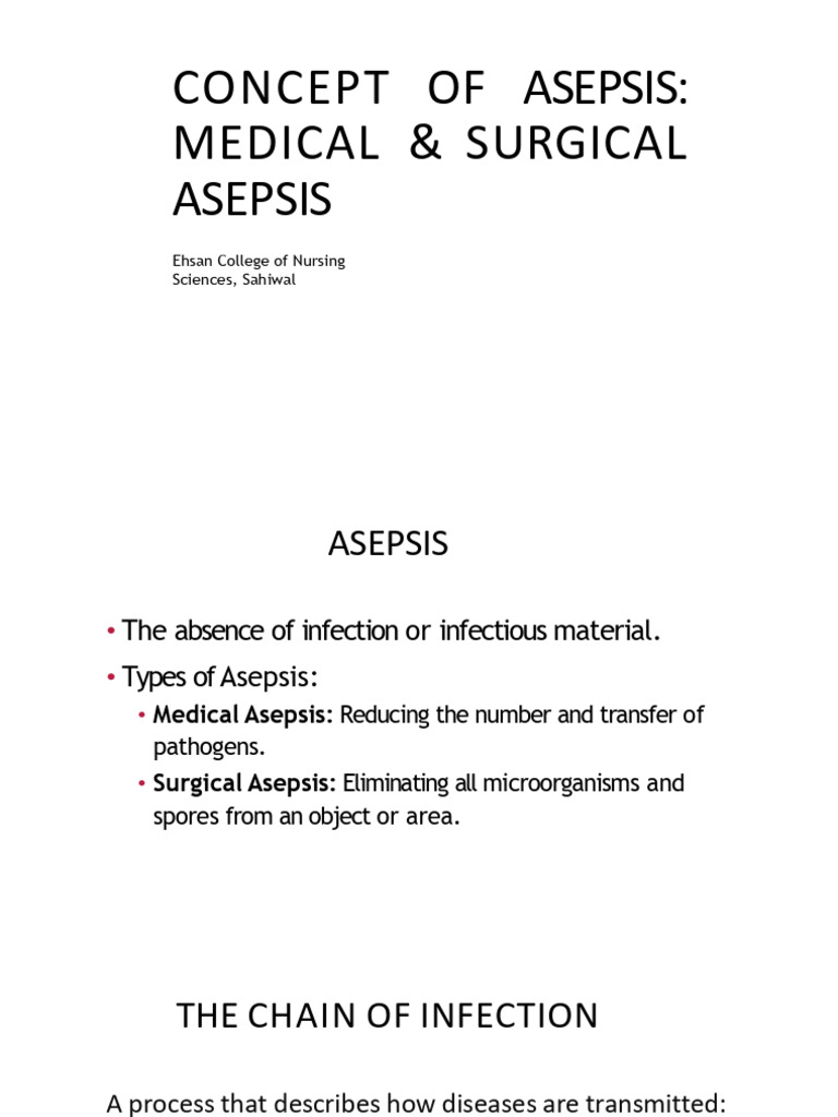 Asepsis: Medical vs Surgical Overview | PDF