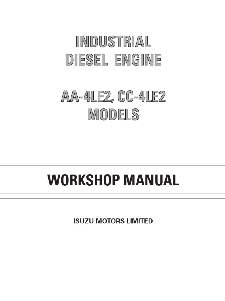 Isuzu 4LE2 Shop Manual | PDF