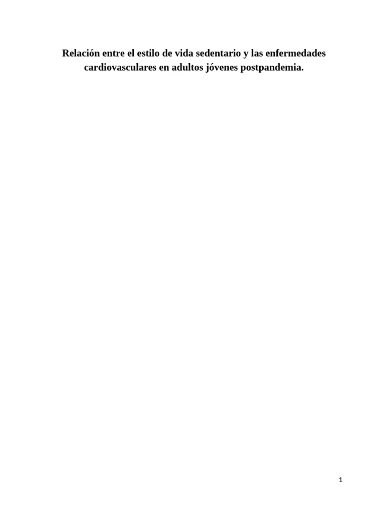 Relación Entre El Estilo de Vida Sedentario y Las Enfermedades ...