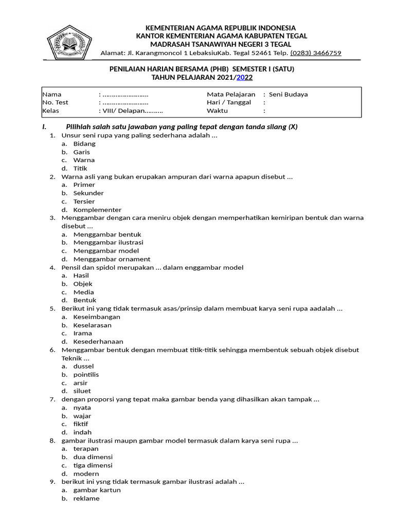 Soal PHB 2021 Ganjil | PDF