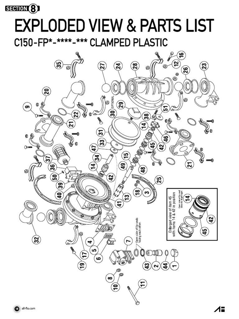 c150 Plastic Clamped Exploded View Parts List | PDF | Valve | Building ...