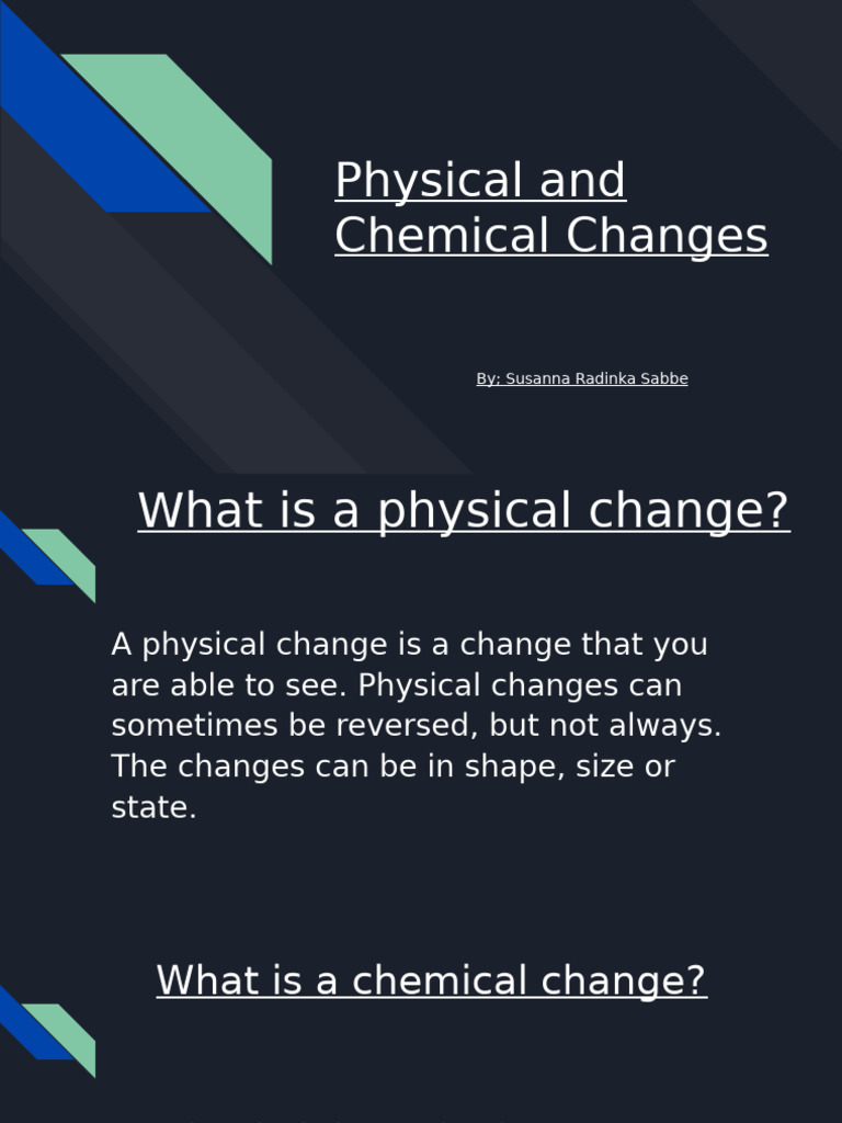 Understanding Physical and Chemical Changes | PDF