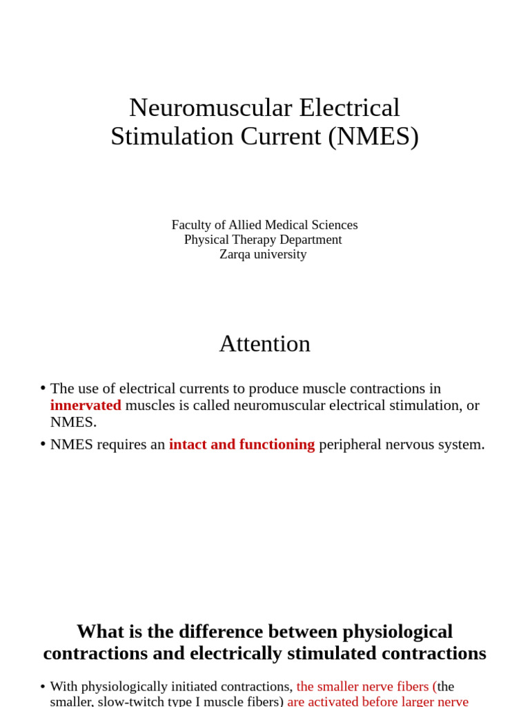 NMES vs. Russian Current Parameters | PDF | Skeletal Muscle | Muscle ...