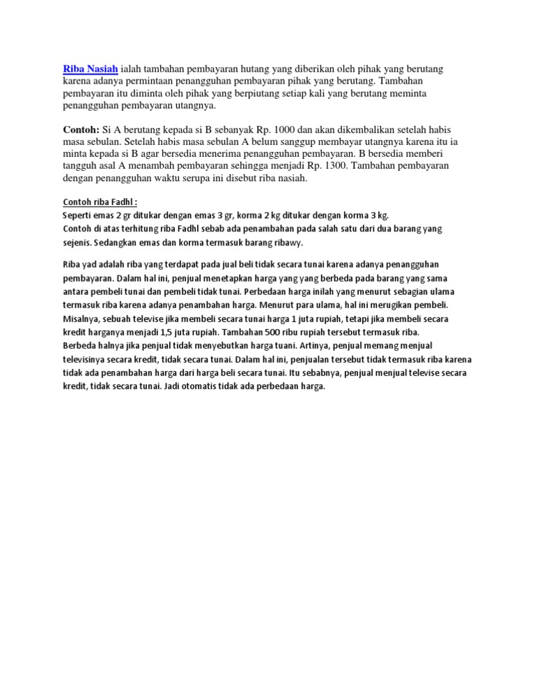 Contoh Riba | PDF