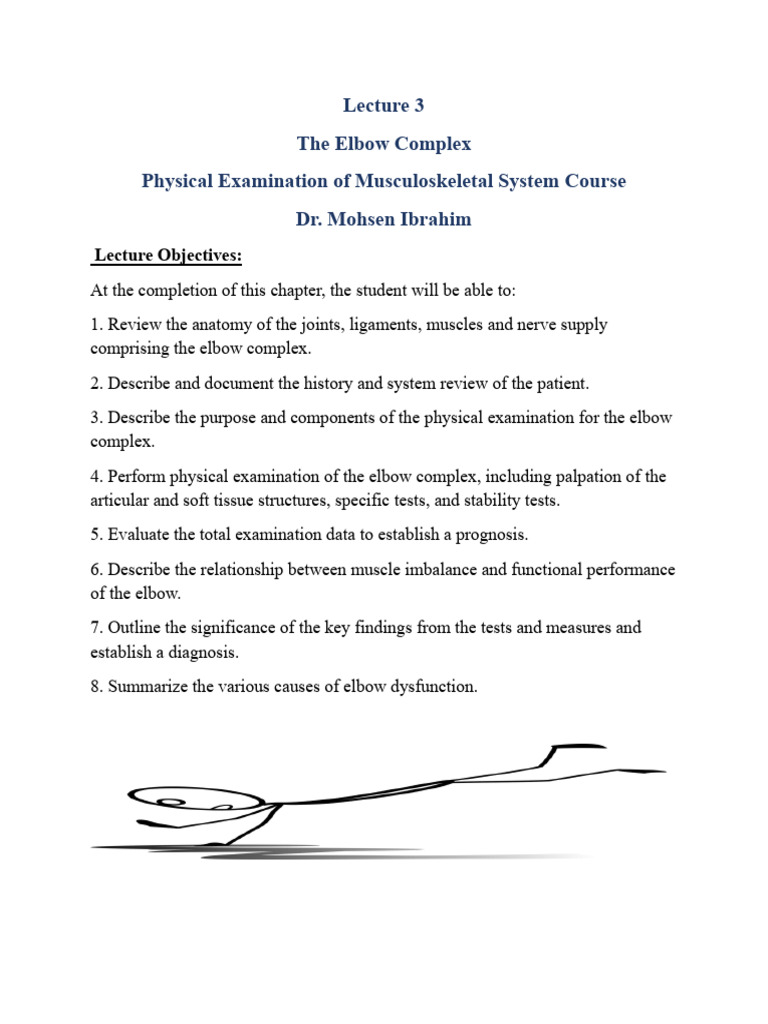 Elbow Complex Physical Examination Guide | PDF | Elbow ...