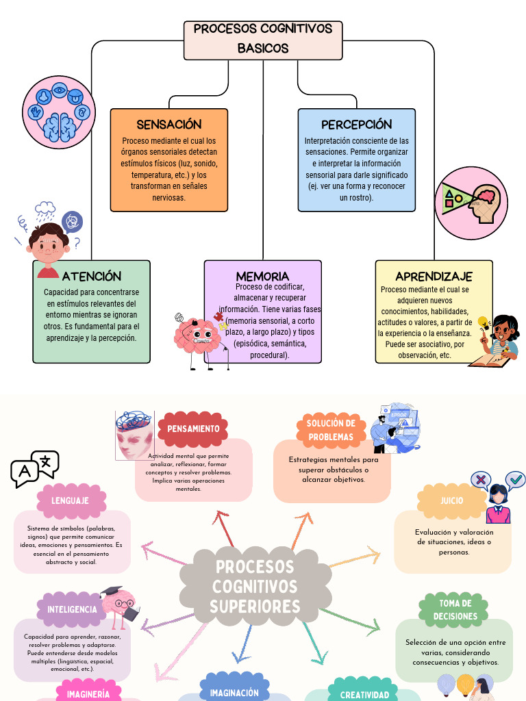 Procesos Cognitivos Mapa Conceptual | PDF | Experiencia | Pensamiento