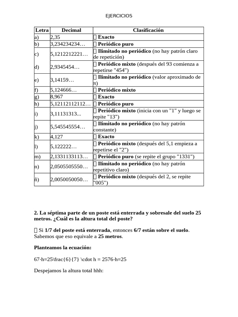 Ejercicios de Mate | PDF