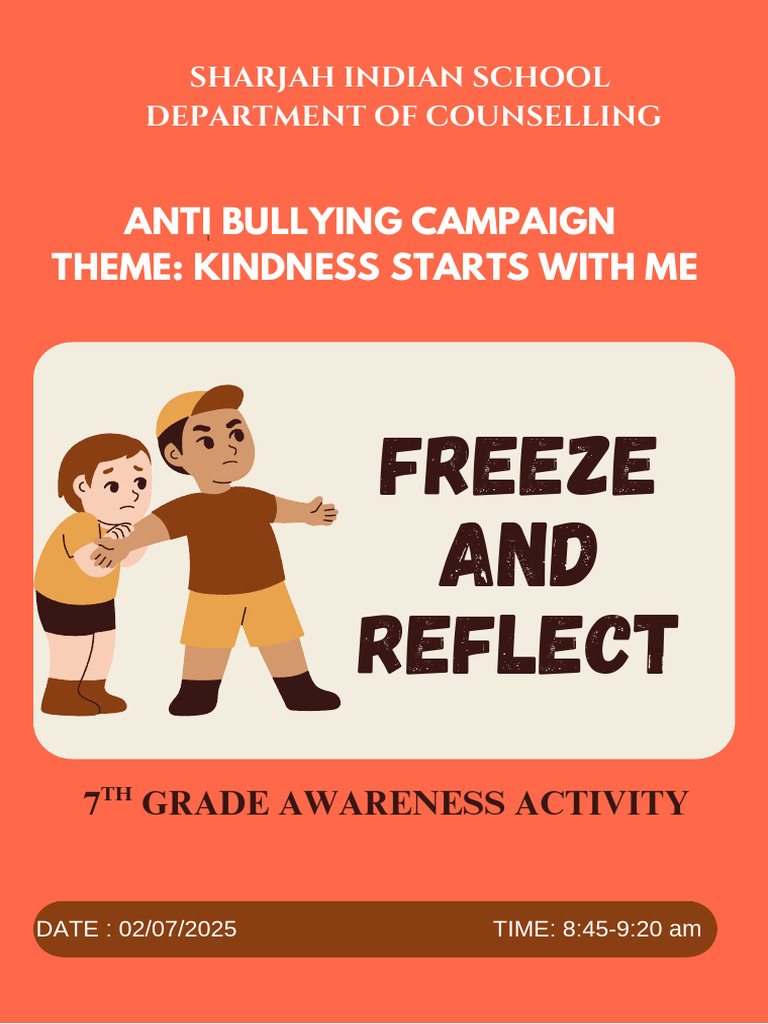 Freeze & Reflect - Anti-Bullying Awareness Campaign (7th Grade) | PDF