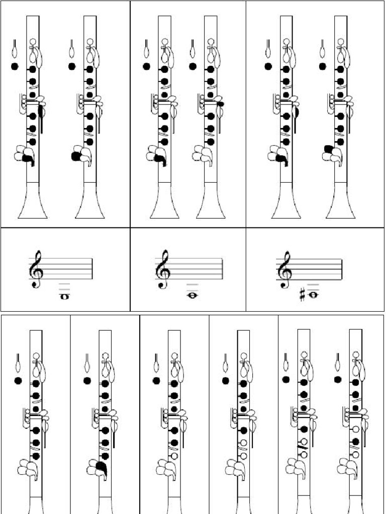 Si Bemol Klarnet Nota Parmak Pozisyonlari | PDF