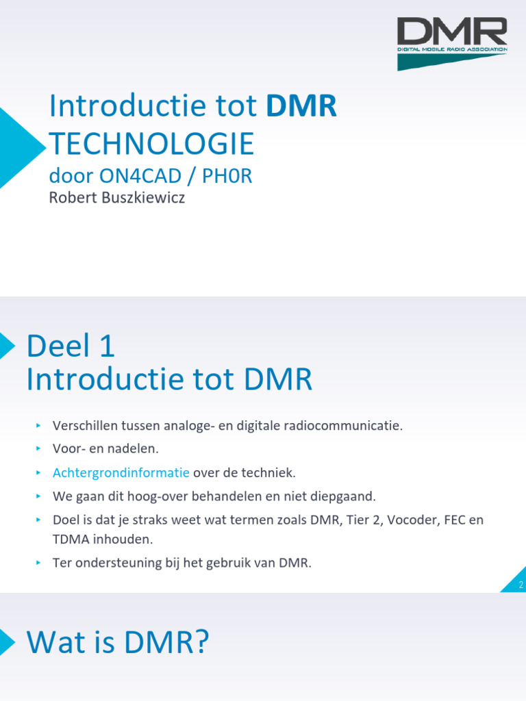 DMR 01 Inleiding v1.00 | PDF