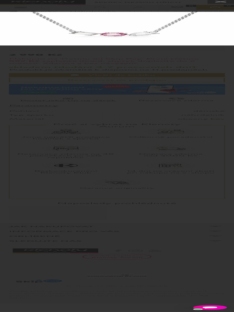 Náhrdelník SWAROVSKI 5668275 Klenoty Aurum | PDF