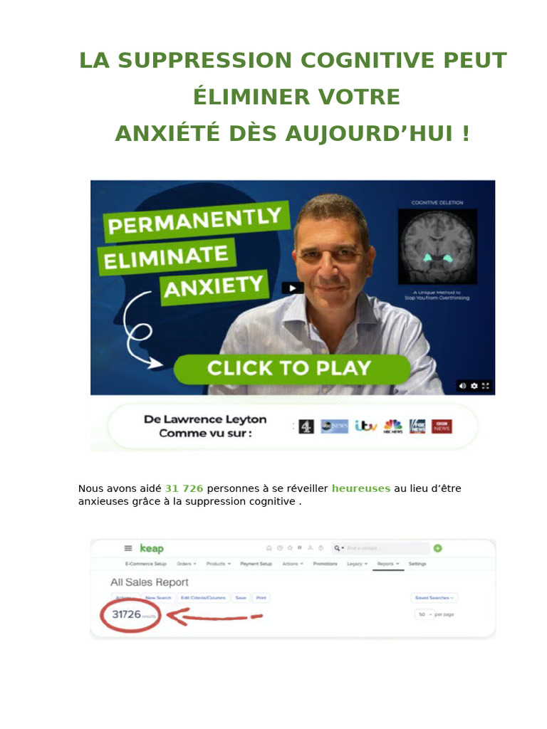 Éliminez votre anxiété par la suppression cognitive | PDF | Anxiété ...
