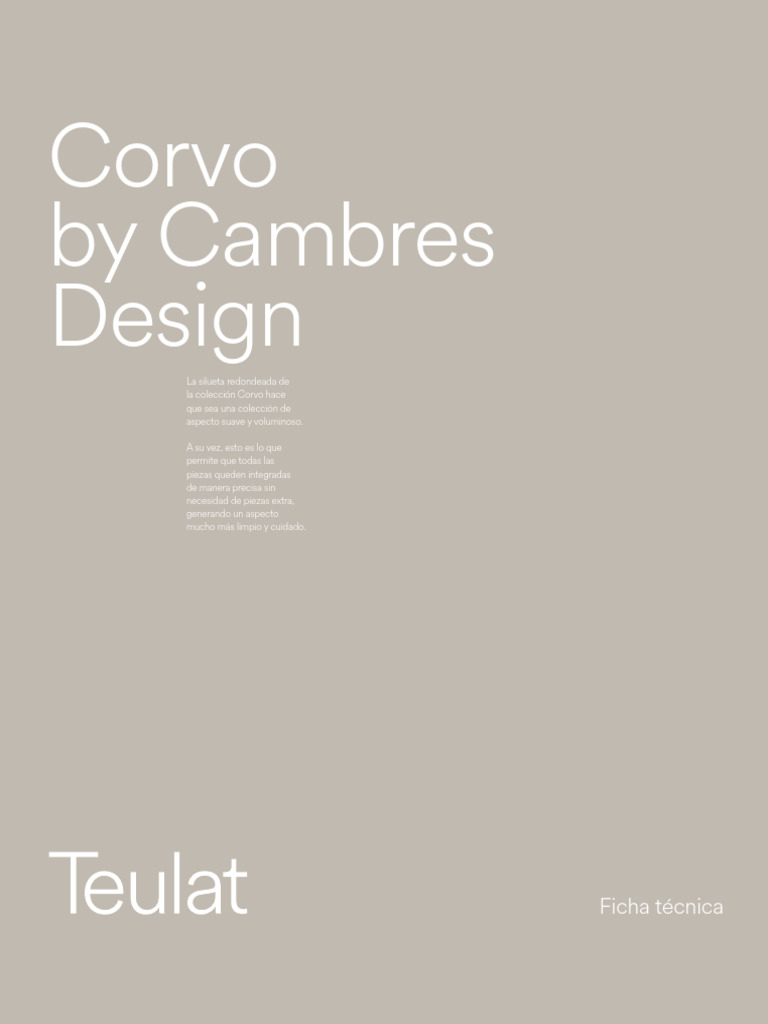 Teulat Coleccion Corvo Ficha Tecnica 1 | PDF | Mueble | Diseño de ...