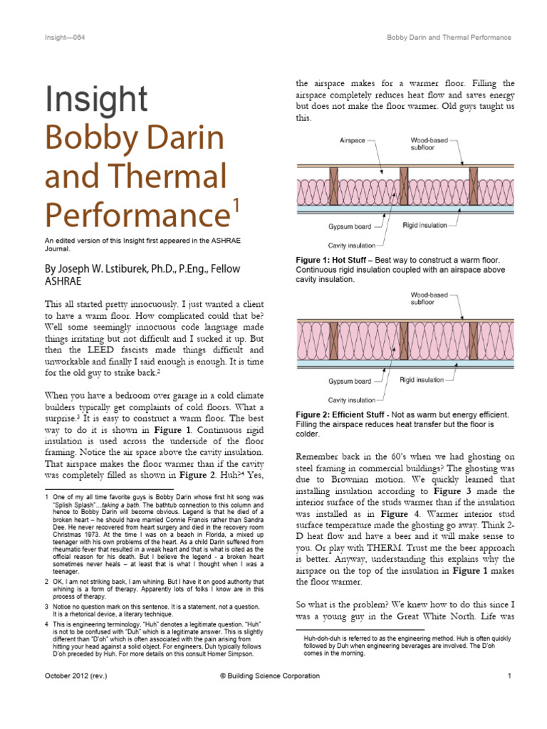 Insight Bobby Darin and Thermal Performance | PDF | Building Insulation | Building