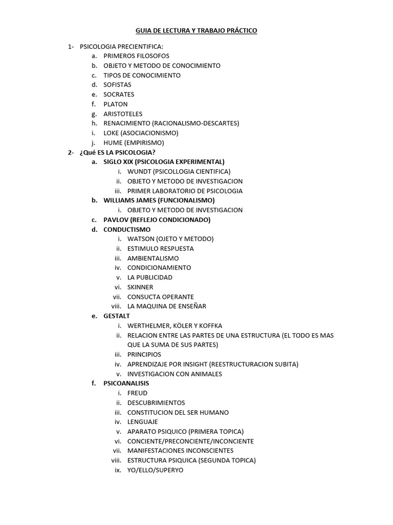 Guia de Lectura y Trabajo Práctico | PDF