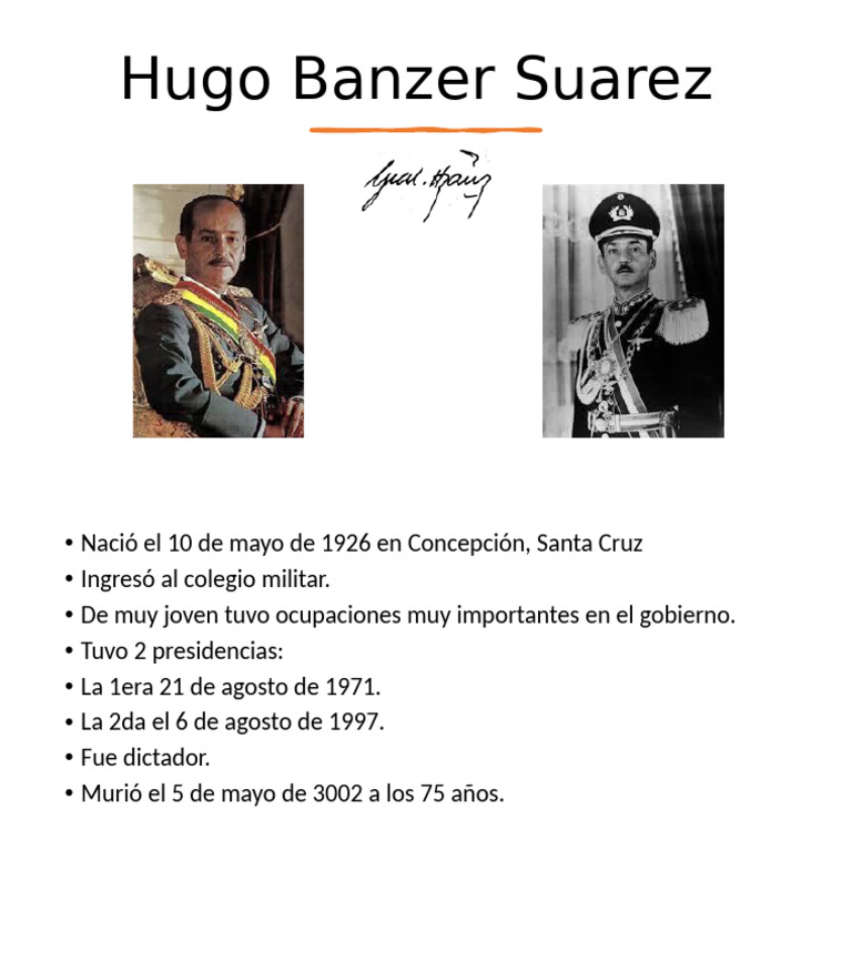 Hugo Banzer: Dictador y Presidente Boliviano | PDF