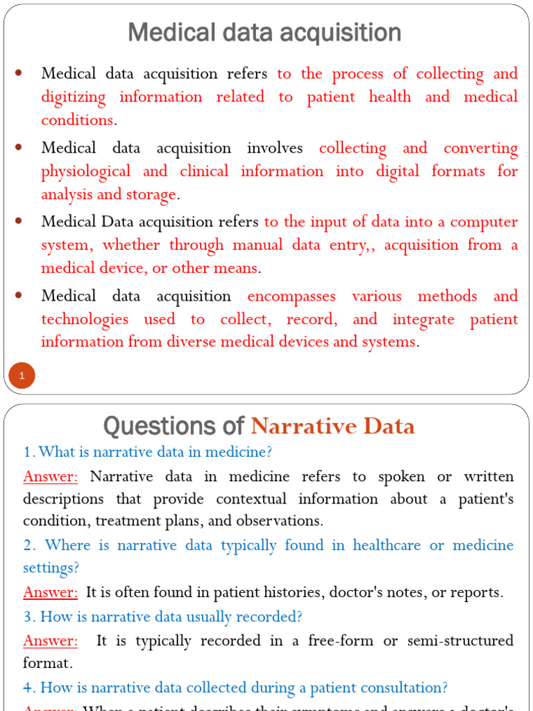 No1. Medical Data Acquisition Methods | PDF | Monitoring (Medicine) | Electronic Health Record