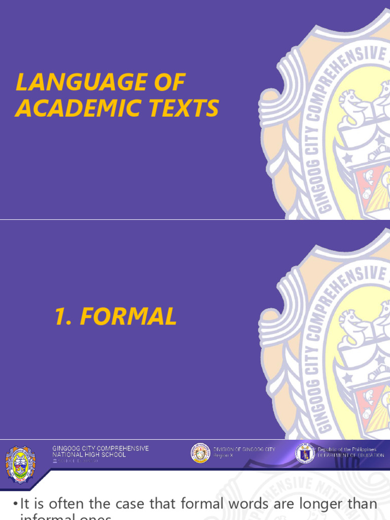 Eapp q1 Lesson 1 Language of Academic Text | PDF | Bias | Learning