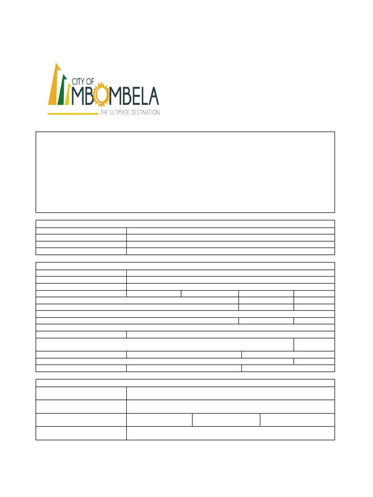 Mbombela Municipality Application Form | PDF | Recruitment | Justice