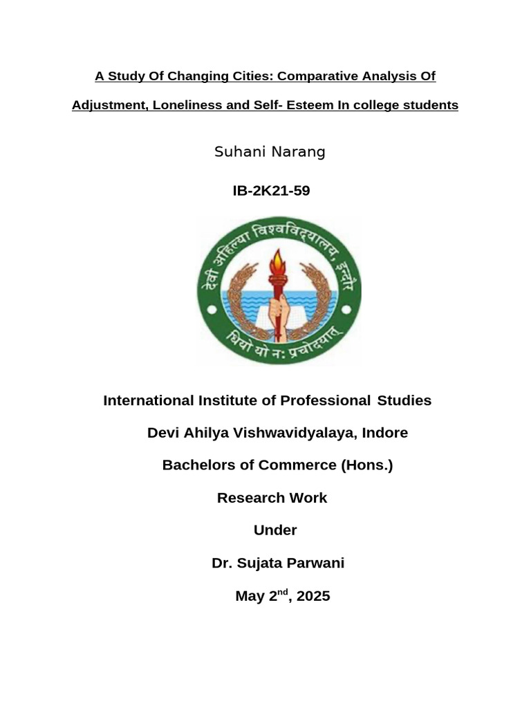 Adjustment and Loneliness in Students | PDF | Cost Of Living ...