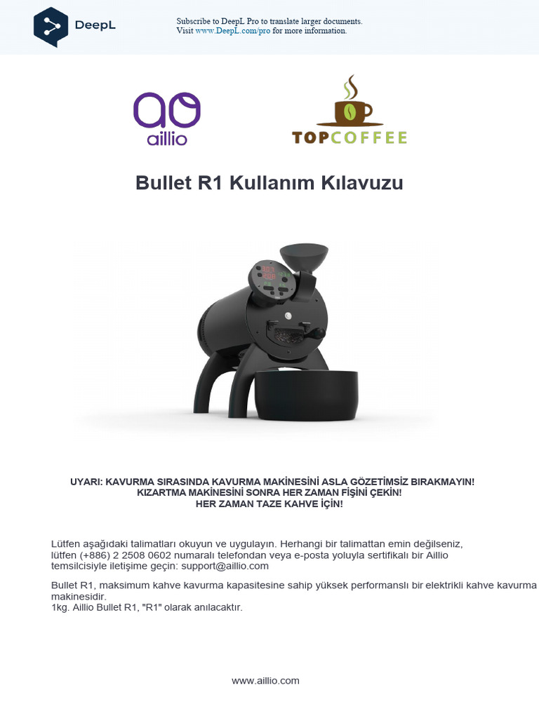 Aillio Bullet R1 Manual en TR | PDF