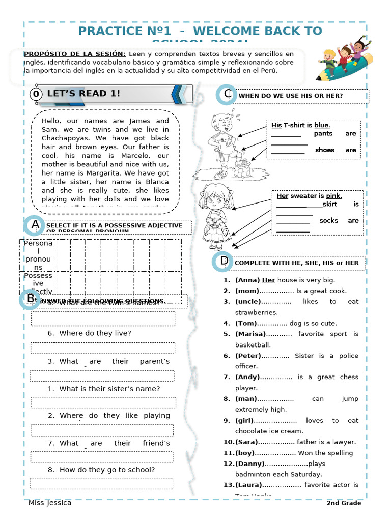 Ficha1 - Evaluación Diagóstica - Semana1 2do Grado | PDF