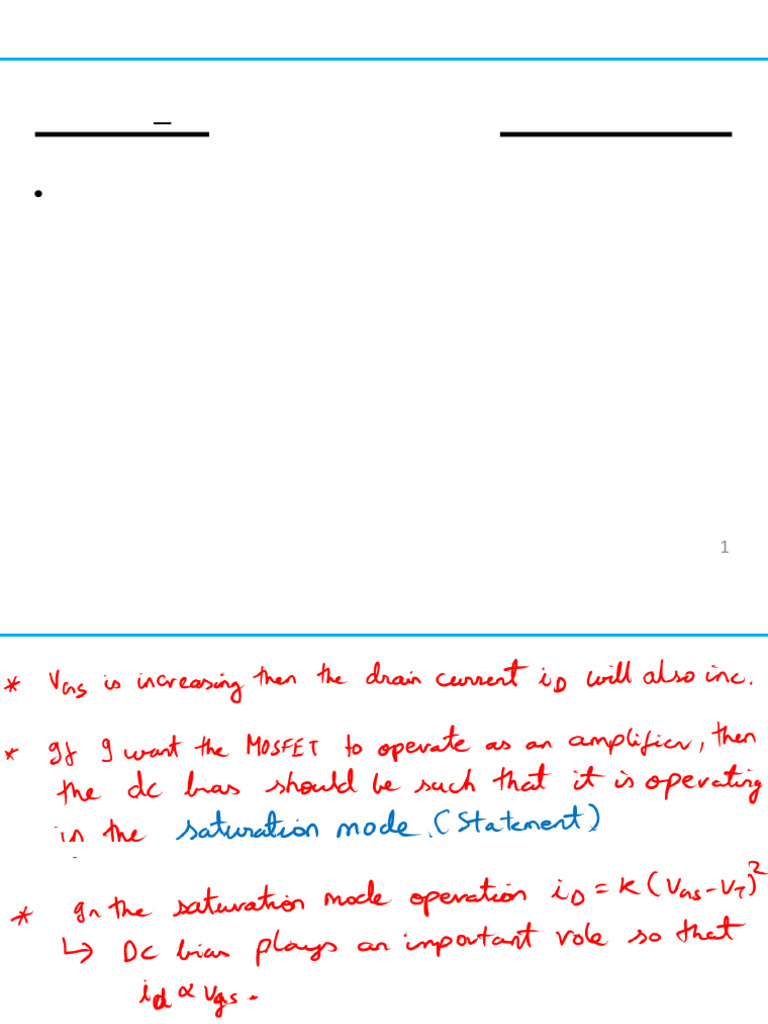 Lec 14 Mosfet Small Signal | PDF | Amplifier | Mosfet