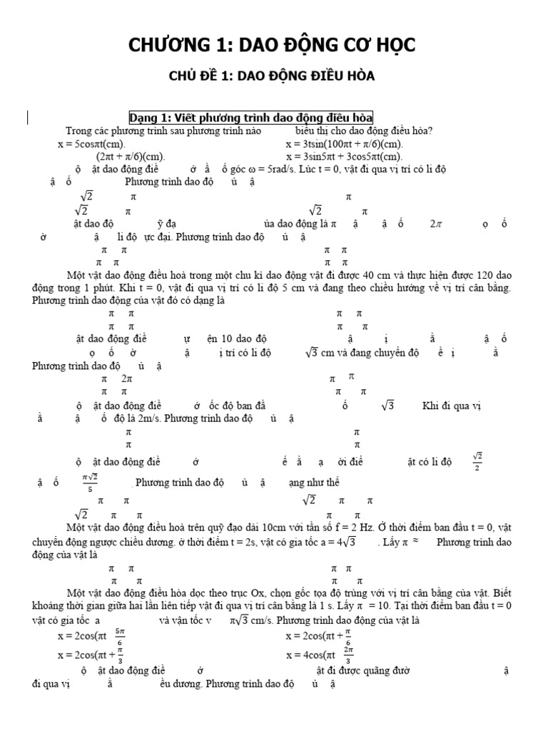 Phan Dang Bai Tap Dao Dong Dieu Hoa | PDF