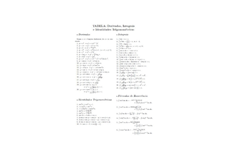 Integral e Derivada | PDF