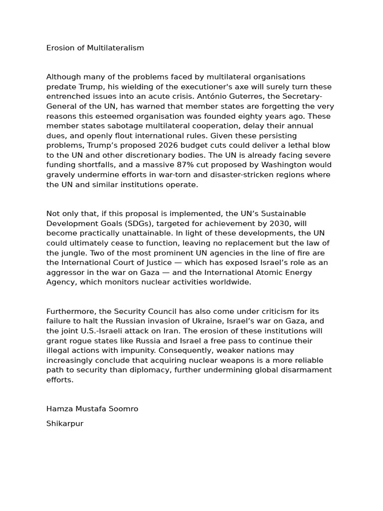 Erosion of Multilateralism | PDF