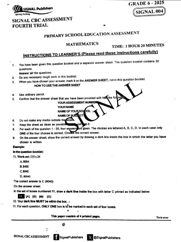 Grade 6 004 Signal COMBINED | PDF