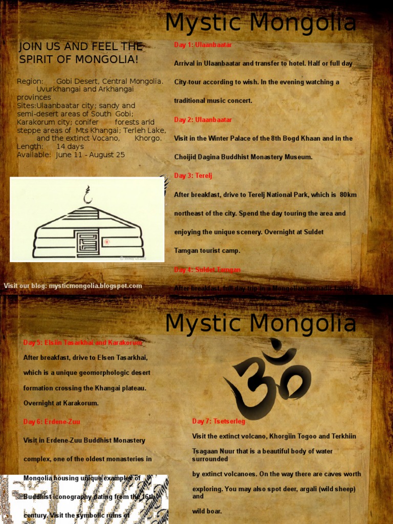 Travel Brochure | Mongolia | Travel Visa
