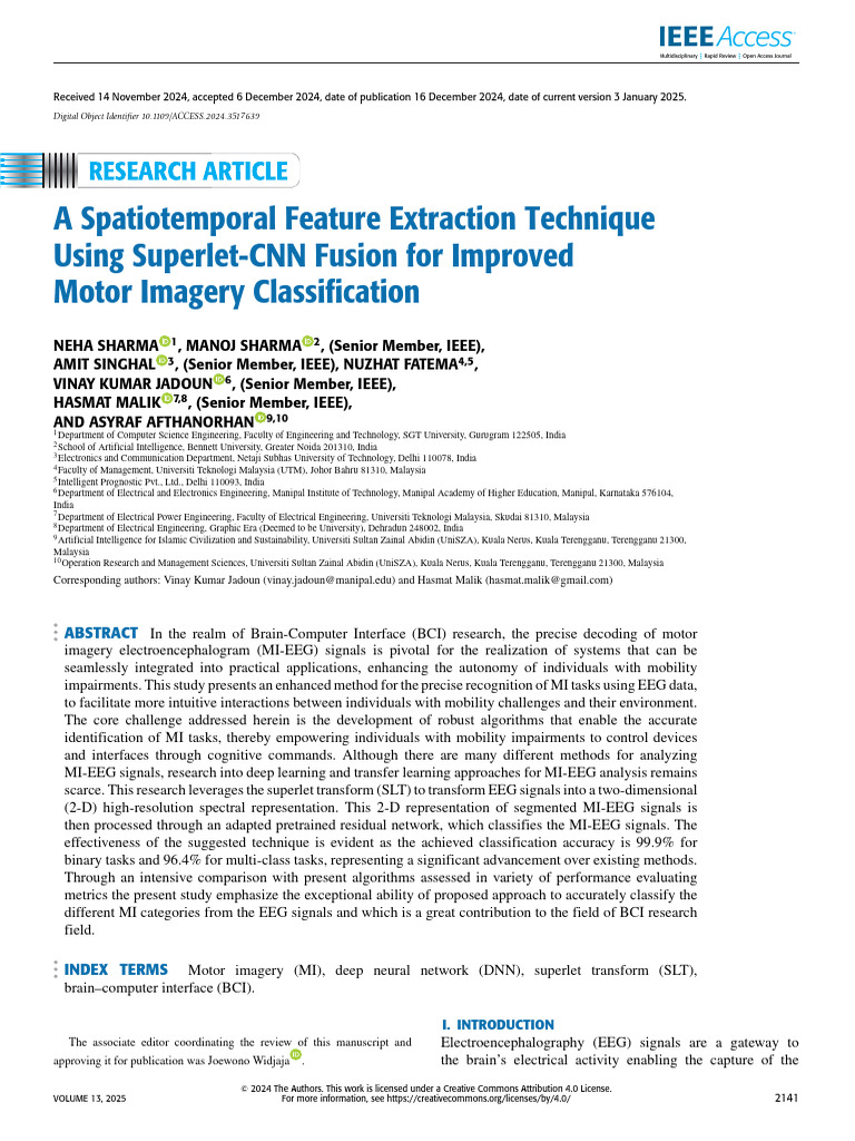 Superlet-CNN for Motor Imagery Classification | PDF ...