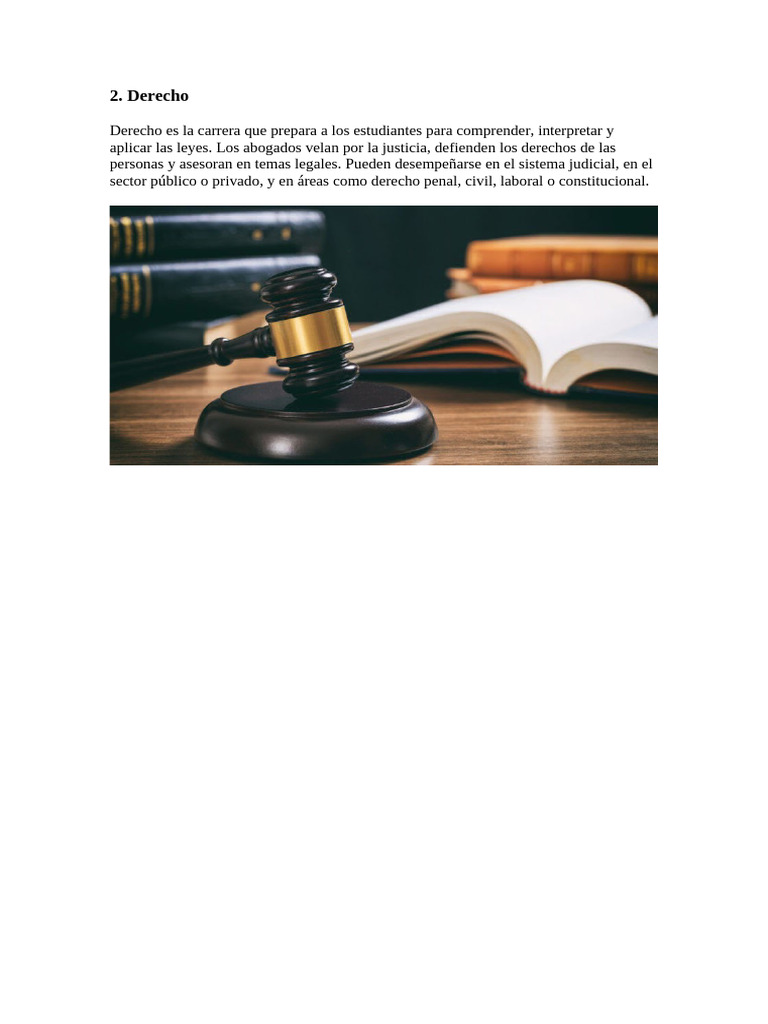 Carrera de Derecho: Justicia y Leyes | PDF