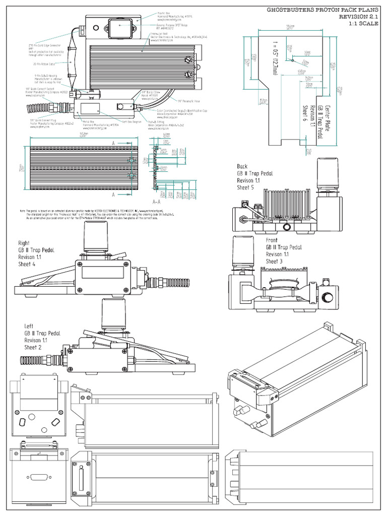 Proton Pack Full Size Plans A1-9 | PDF