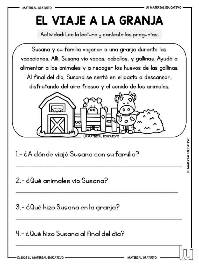 Lu Material Educativo - Lecturitas de Comprensión (Gratuito) | PDF