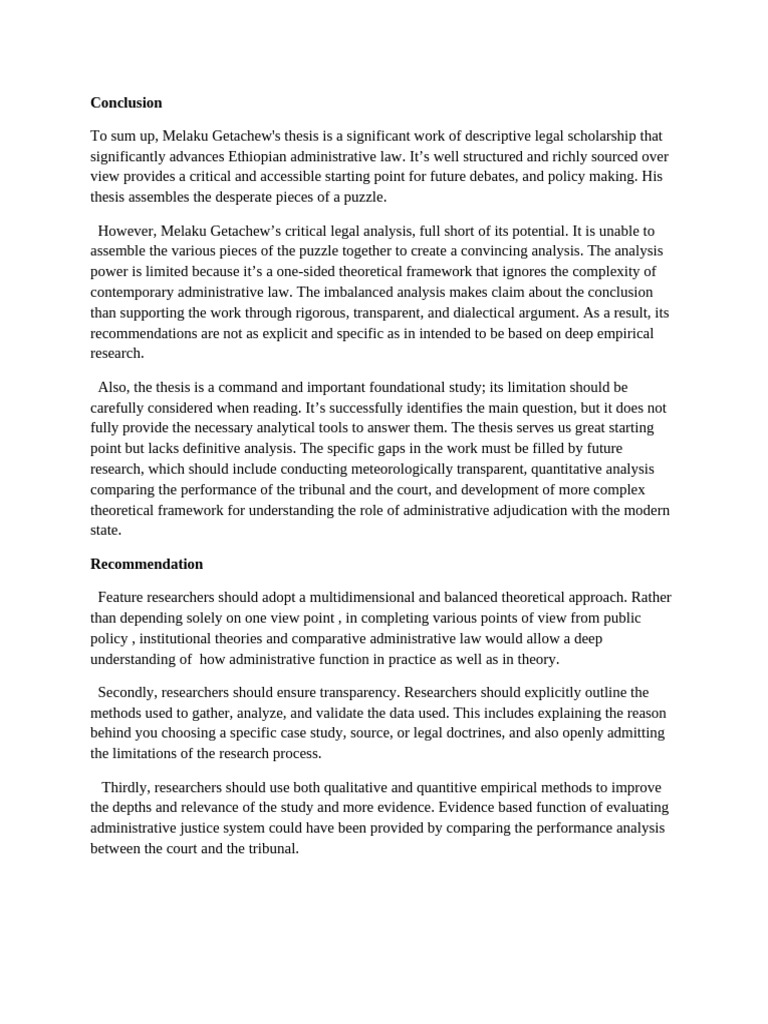 Conclusion Andd Recommendation | PDF | Analysis | Theory